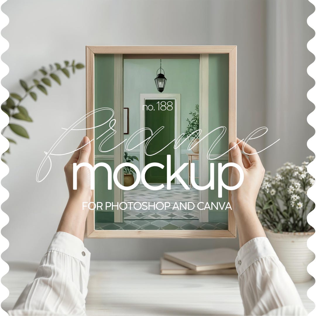 Frame Mockup With Person, 4:5 Mockup Frame With Person, Frame Template ...