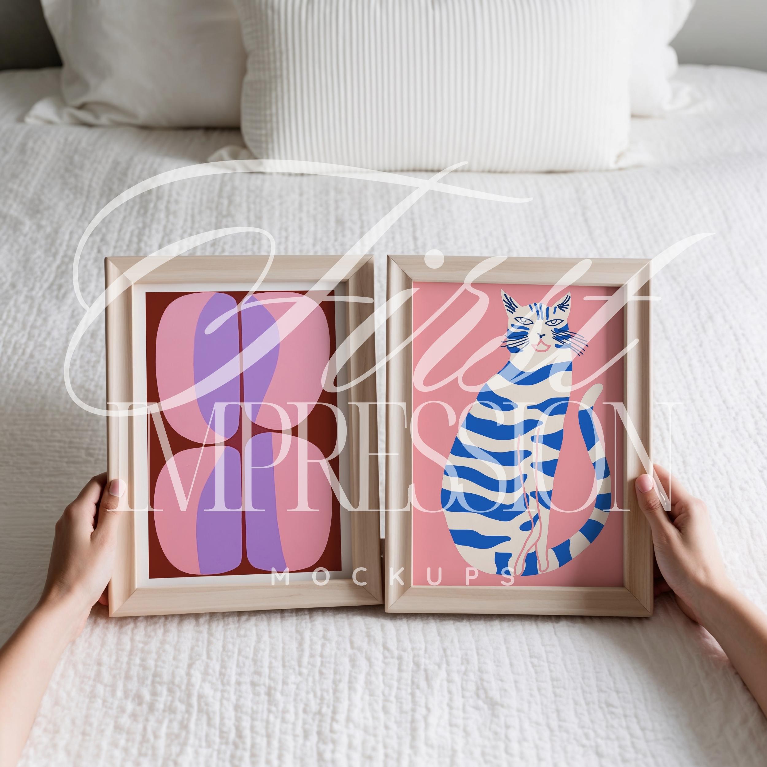 Two Frames Mockup Set, 5x7 Ratio Frame Mockups, Set of Two Frame Mockup ...