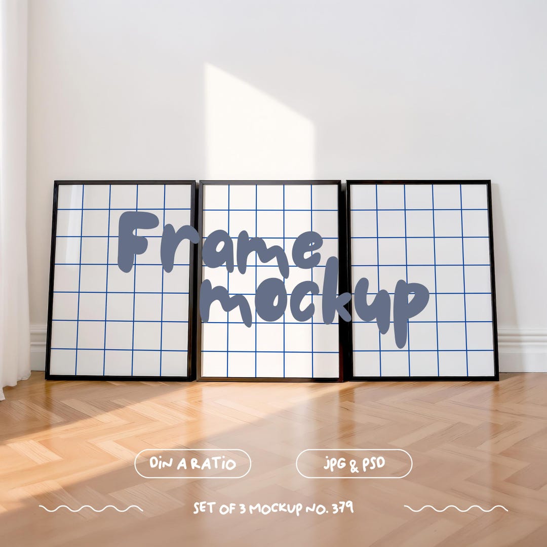3 Frame Set Mockup, Iso Din A Frame PSD Mockup, Set of 3 Frames Mockup ...