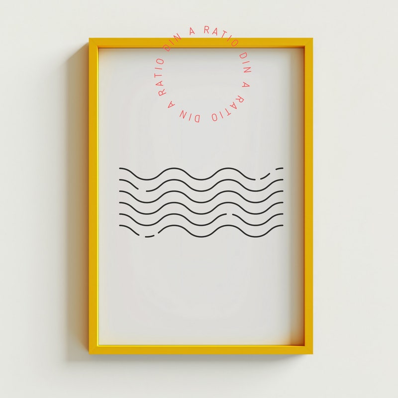 Yellow Framed Minimal Art - Etsy