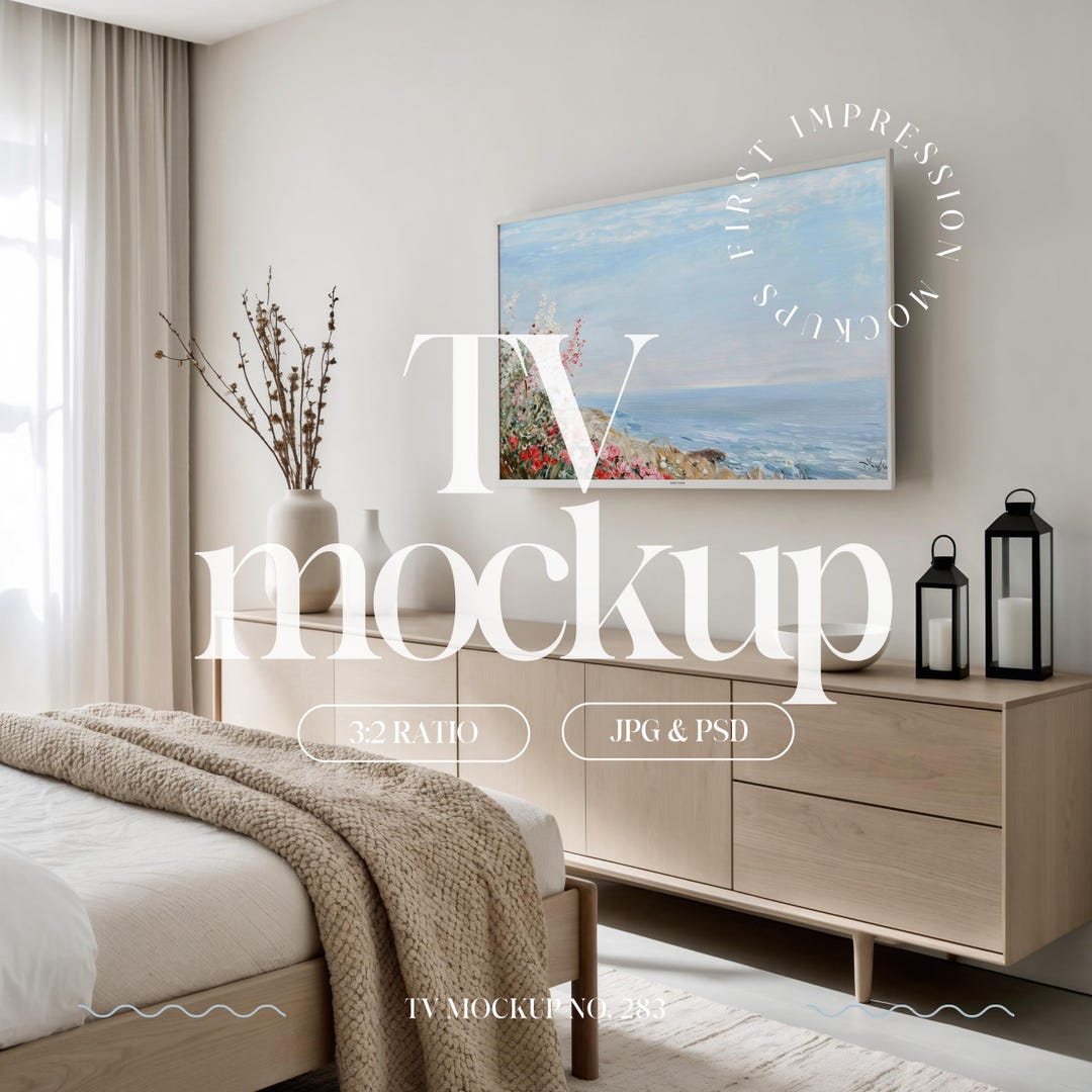 16x9 Frame TV Mockup, Modern Digital TV Frame Mockup, Psd Frame TV Art ...