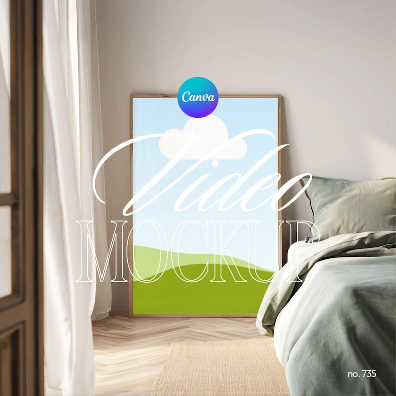 Canva Video Frame Template: Animated Video Frame Mockup in Bedroom ...