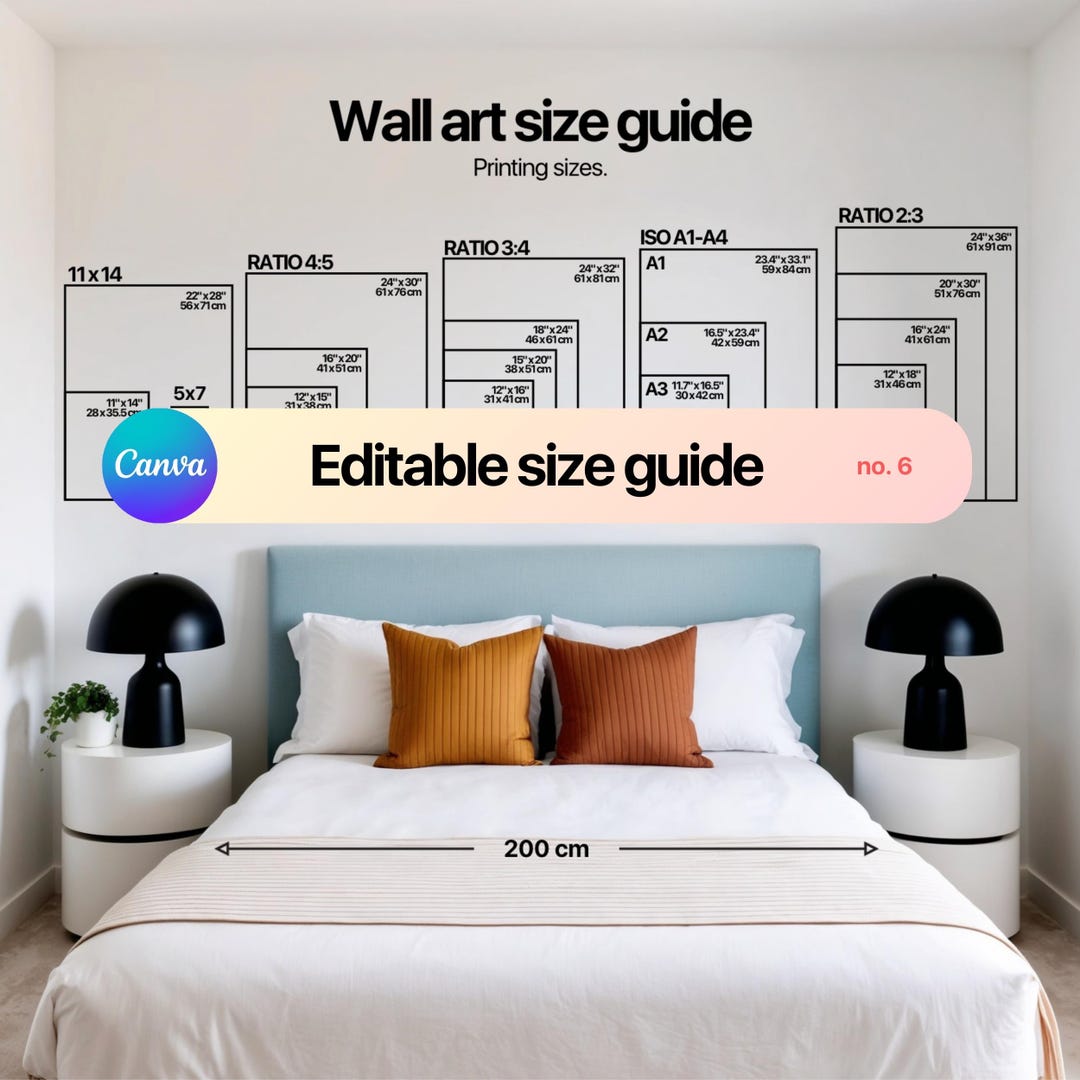 Wall Art Size Guide, Wall Art Ratio Guide, Frame Size Comparison, Size ...