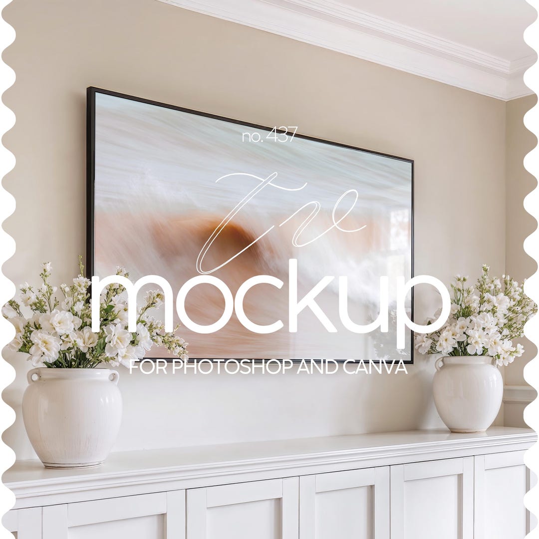 TV Frame Mockup With 16x9 Ratio, Frame Mockup TV Art Display, Tv Mockup ...