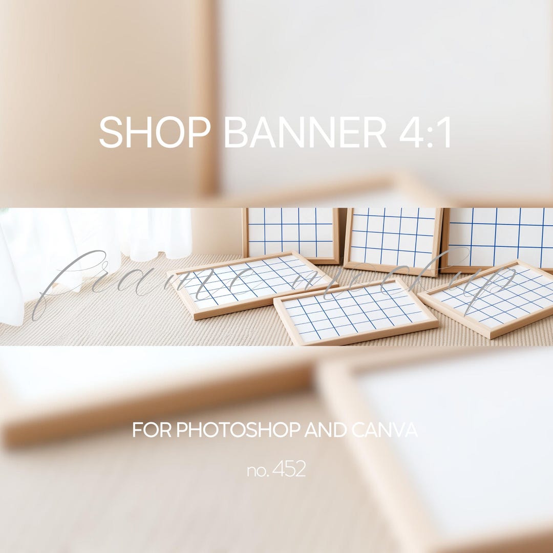 4x1 Wall Art Banner Mockup: Print Shop Template (PSD, PNG, JPG) - Etsy