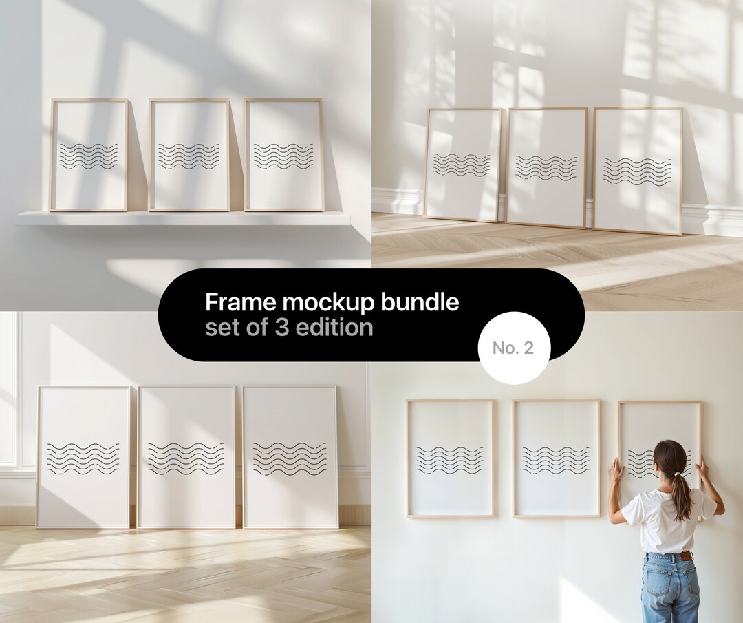 Three Frame Mockup Bundle Sale, Din A Ratio Frame Set Mockup, JPG & PSD ...