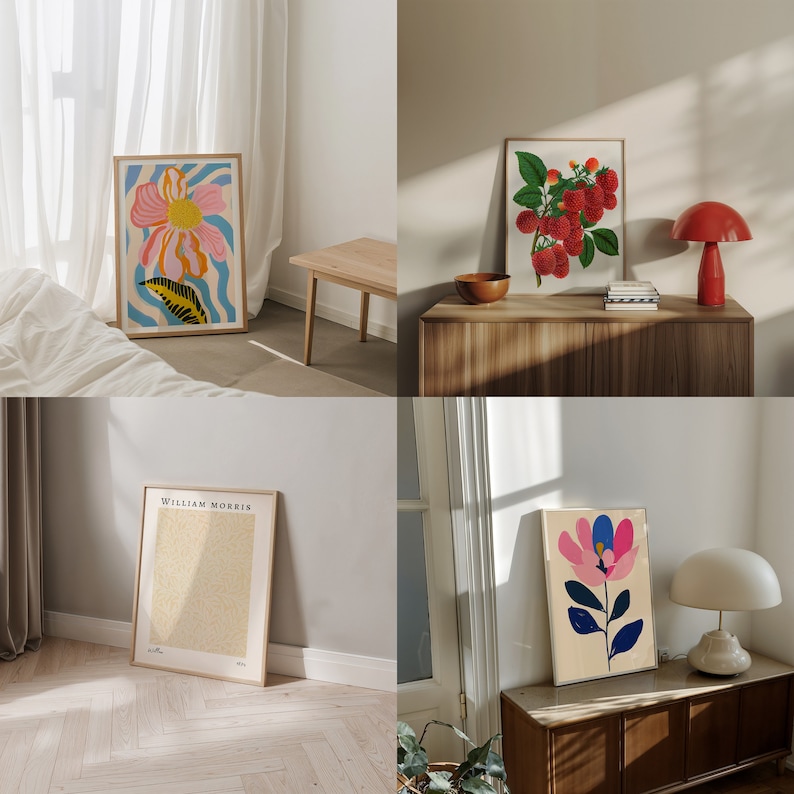 Interior Frame Mockup BUNDLE, Interior Mockup Bundle Set, Artwork Frame ...