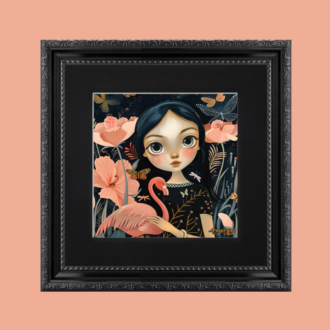 The Pink Flamingo, Limited Edition Museum Quality Print, Big Eye Art, Lowbrow Art, Pop ...