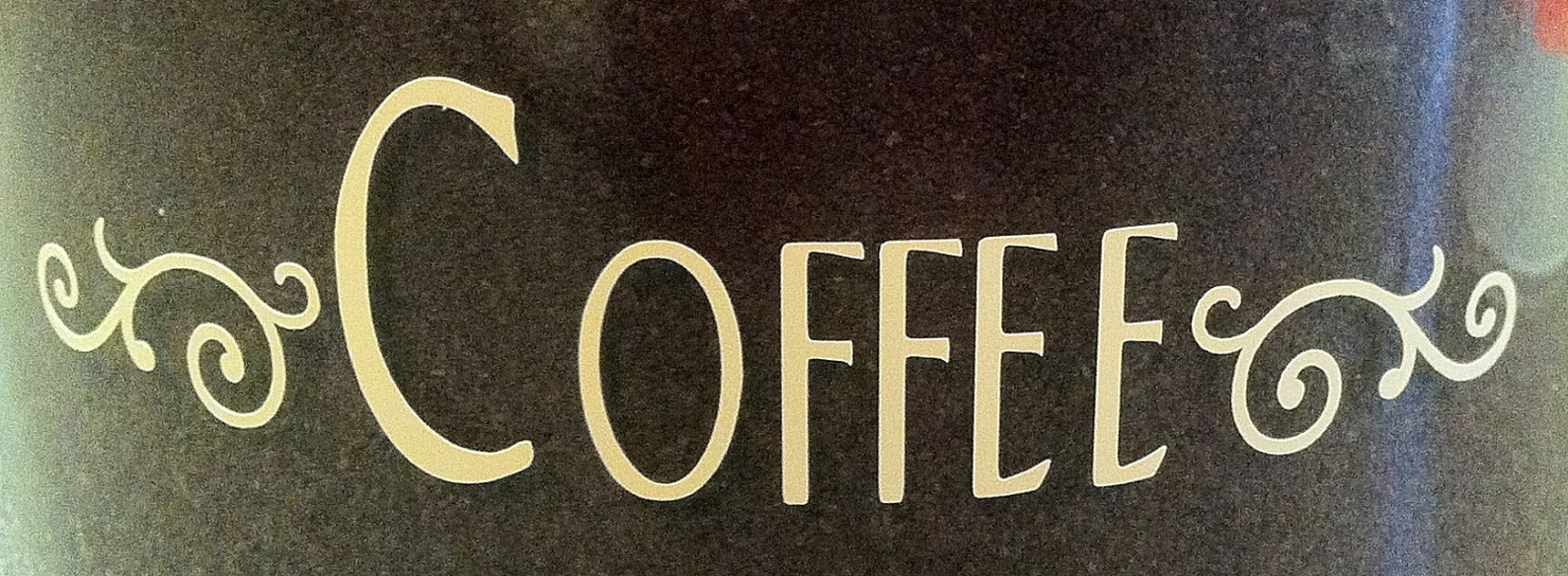 Coffee word art vinyl jar container label decal. Add some fun | Etsy