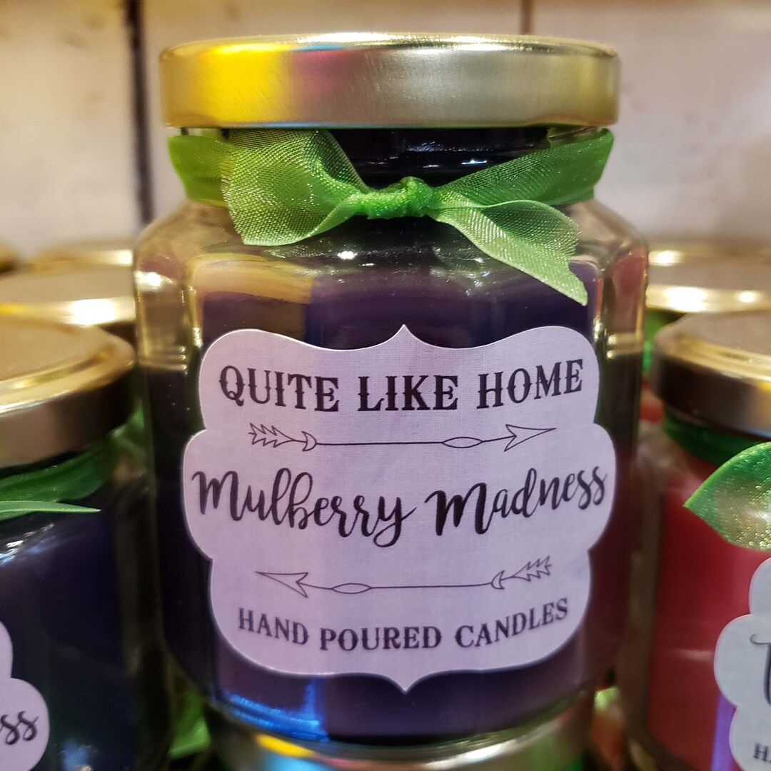 Mulberry Scented 6.5 Oz. Jar Candle With Gold Lid, and Organza Ribbon ...