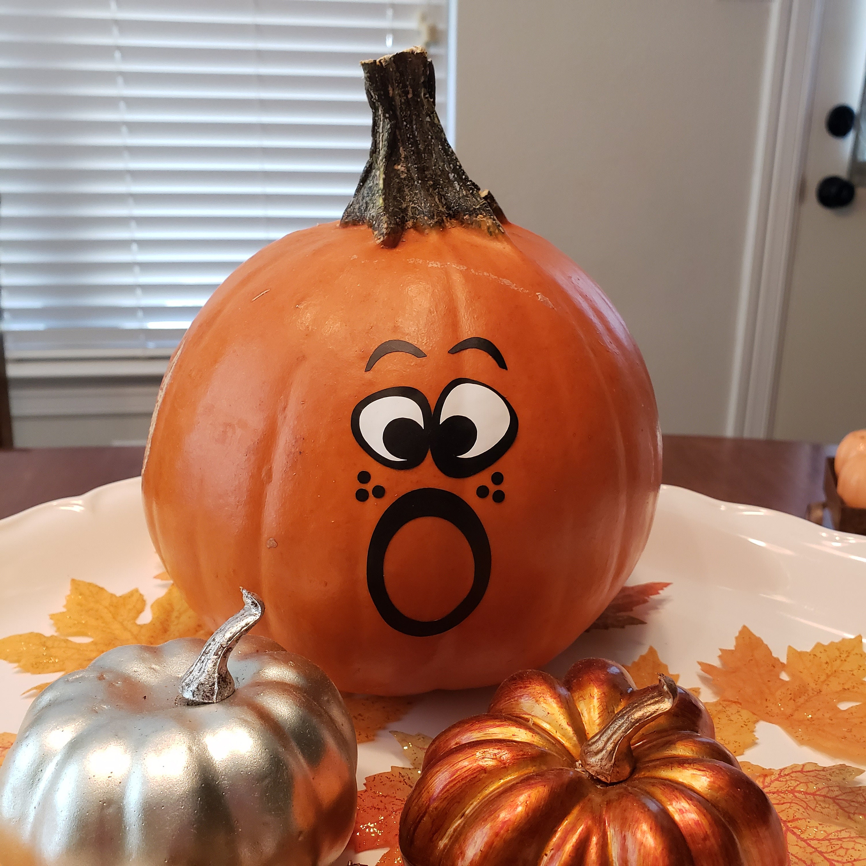 Pumpkin Face Vinyl Decal, Halloween Decor, Removable Stickers. 1 Decal ...
