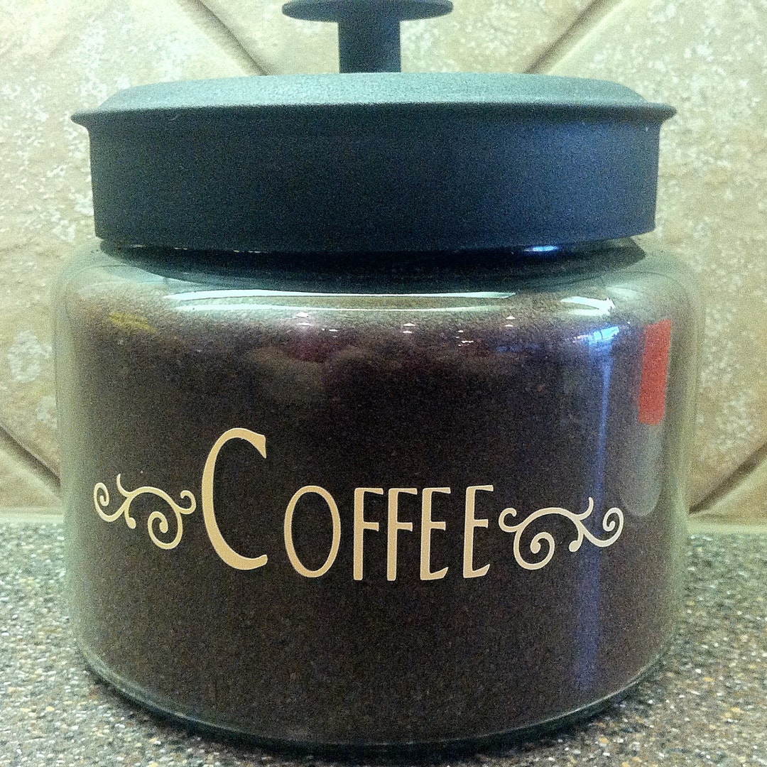 Coffee Word Art Vinyl Jar Container Label Decal. Add Some Fun and Flair ...