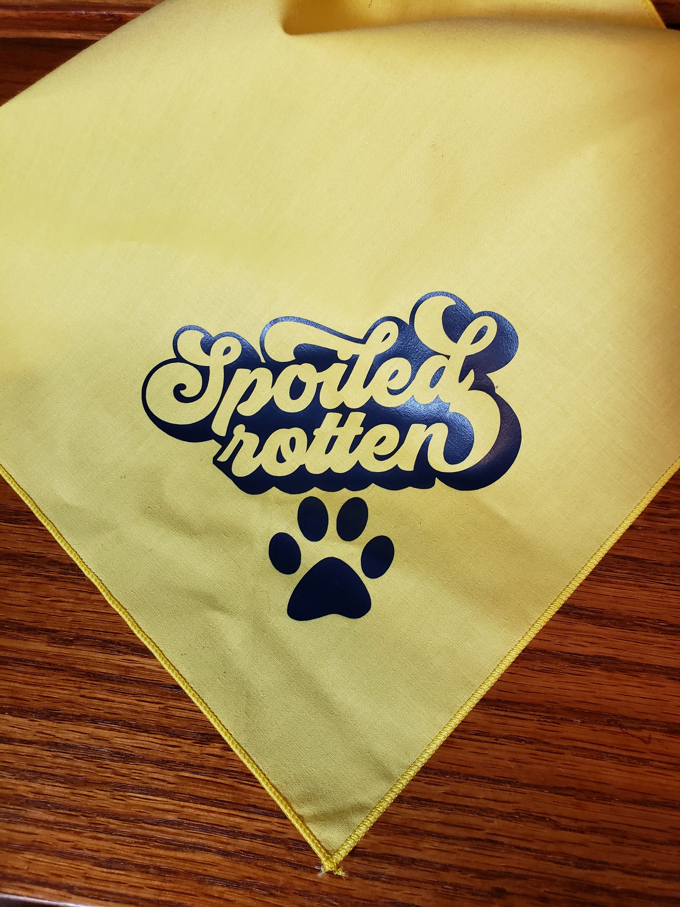 Spoiled Rotten tie on dog / pet bandana. You choose color. | Etsy