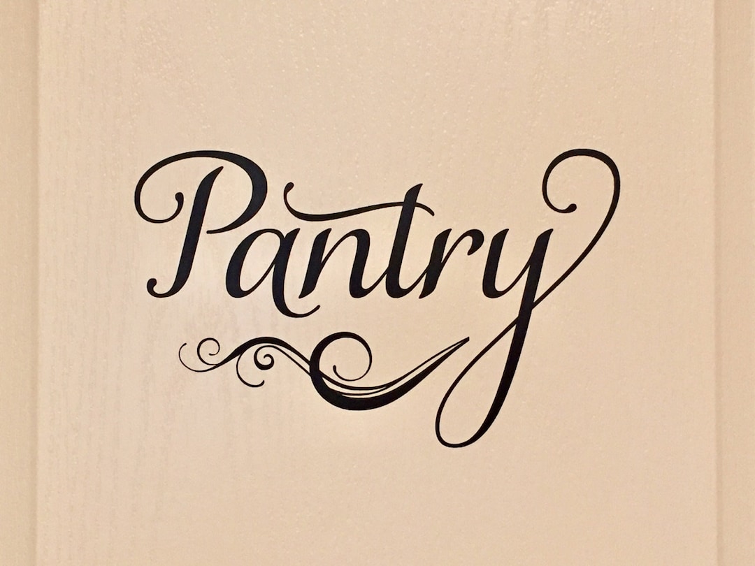 Pantry Word Art Large Label Decal With Swirly Flourish - Etsy
