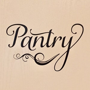 Pantry Word Art Large Label Decal With Swirly Flourish - Etsy