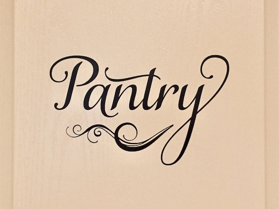 Pantry Word Art Large Label Decal With Swirly Flourish | Etsy
