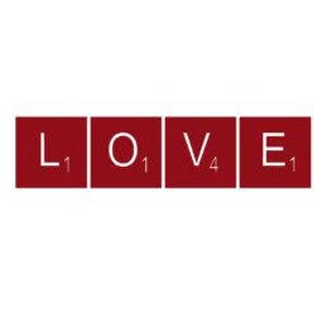 LOVE Word Game tiles Vinyl Decal, Approximately 2.8 X 11.8, Choose Your ...