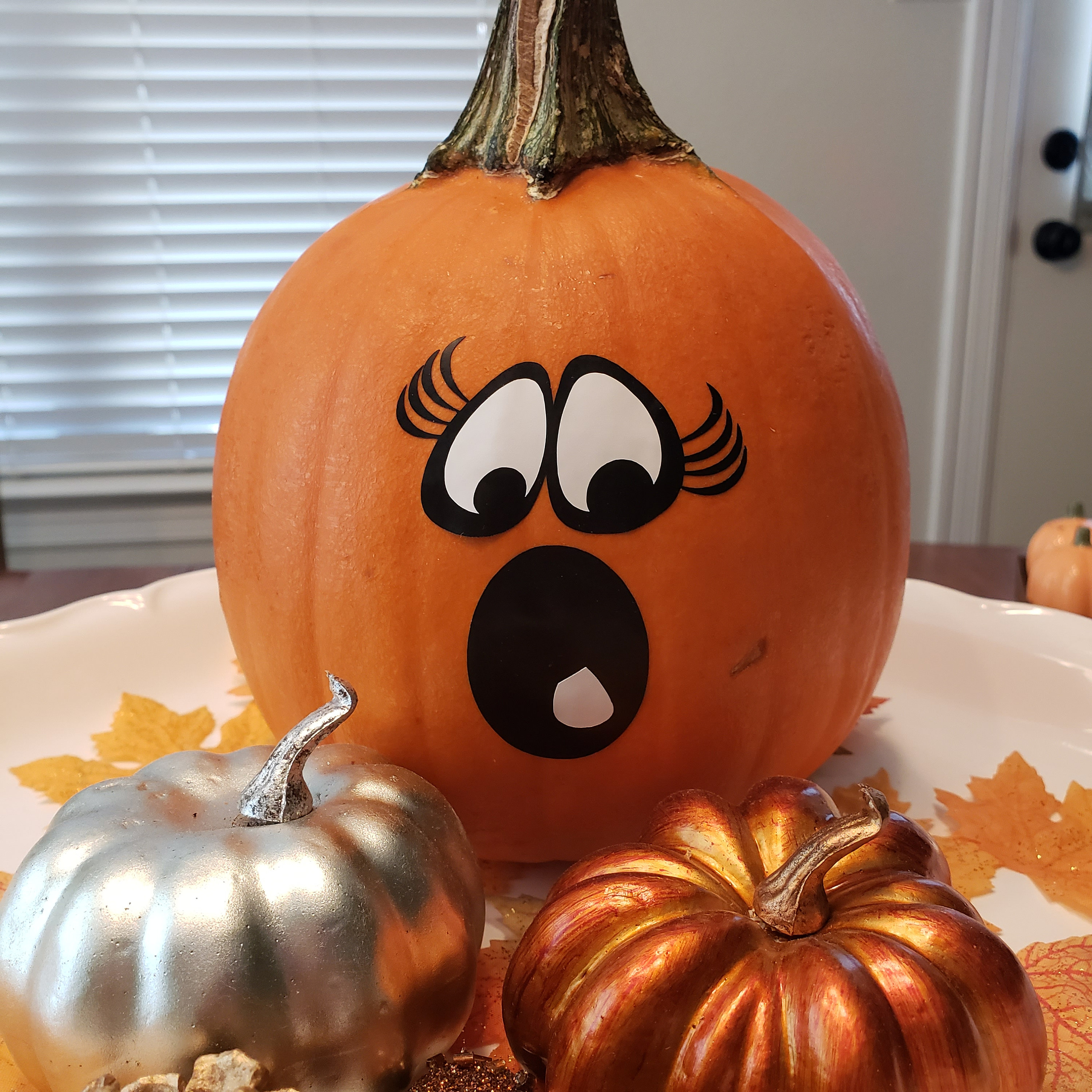 Pumpkin Face Vinyl Decal, Halloween Decor, Removable Stickers. 1 Decal ...