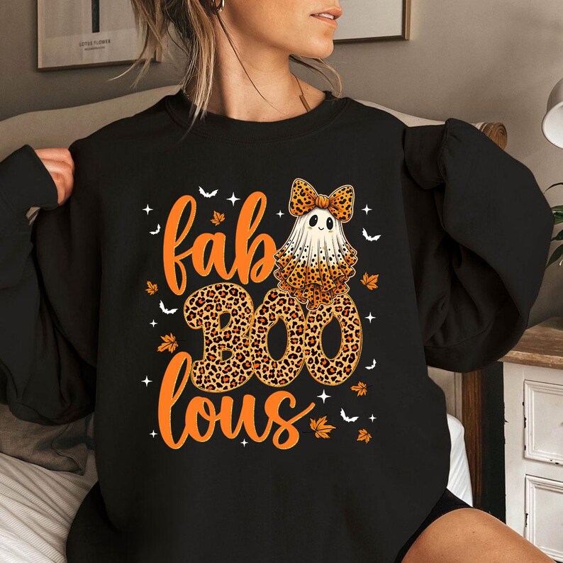 Fab Boo Lous Png, Preppy Ghost Boo PNG, Leopard Spooky Coquette PNG ...