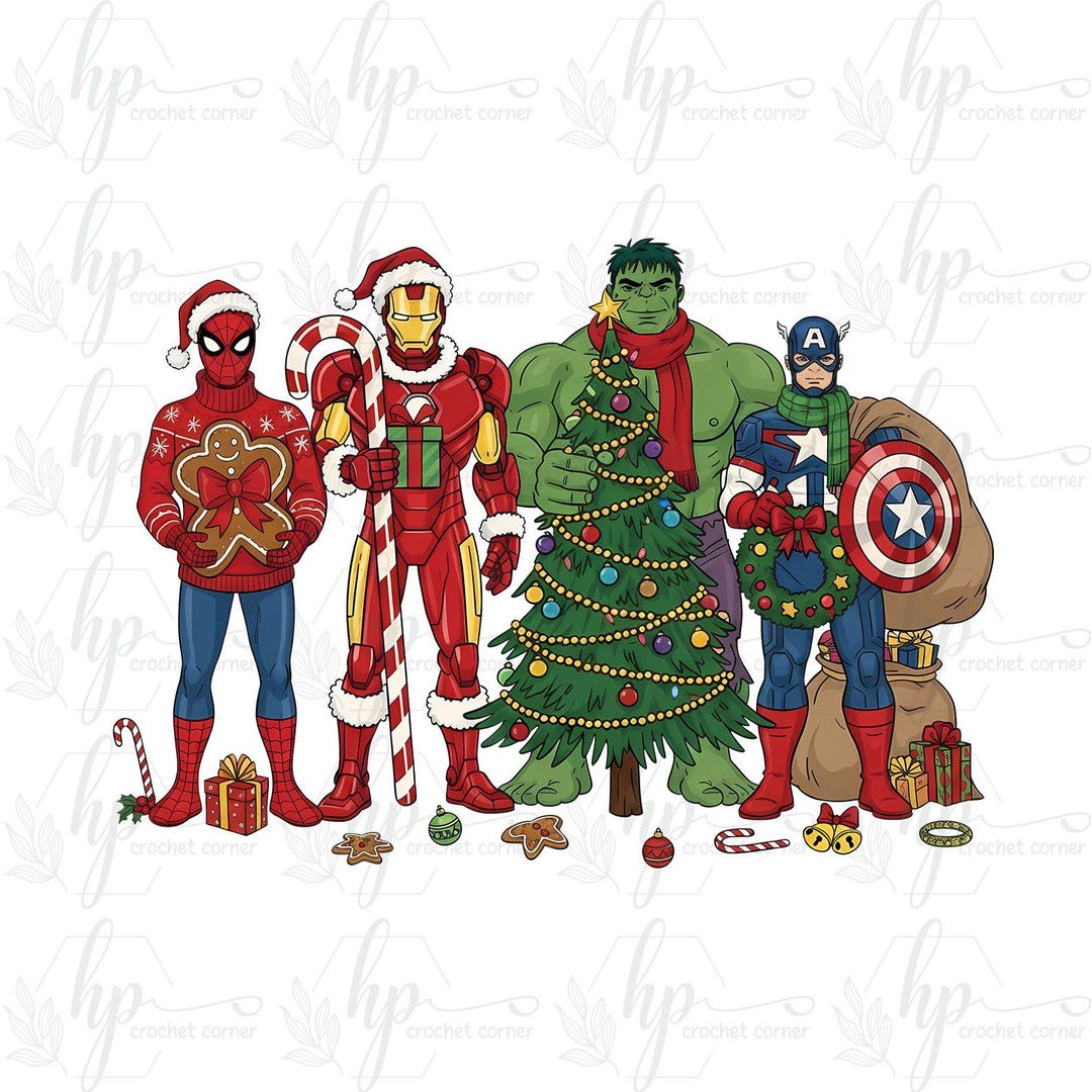 Christmas Superhero Png, Superhero Christmas Png, Preppy Christmas Png ...