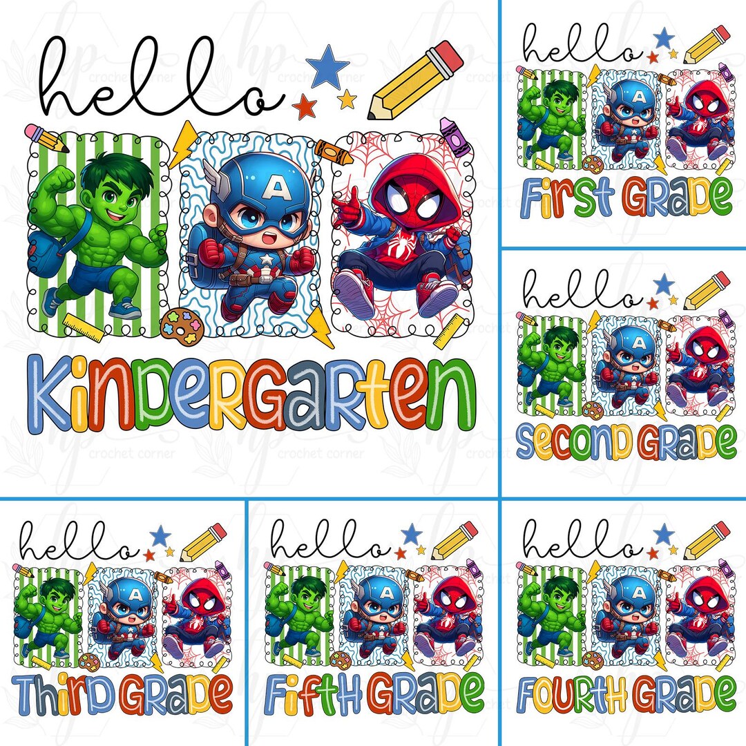 Superhero Back to School Bundle Png, Happy First Day of School Png ...