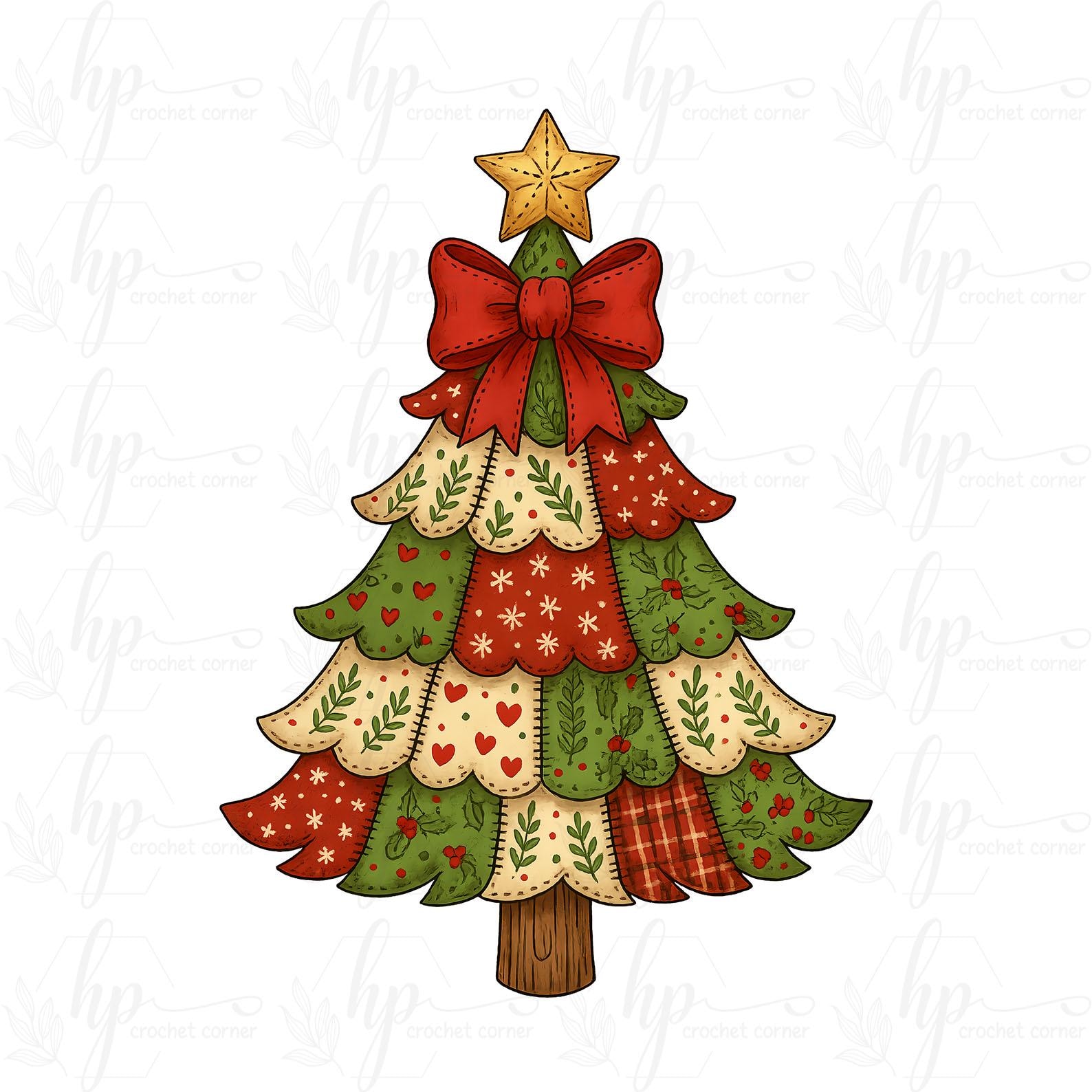 Patchwork Christmas Tree Png, Christmas Tree Png, Coquette Christmas ...