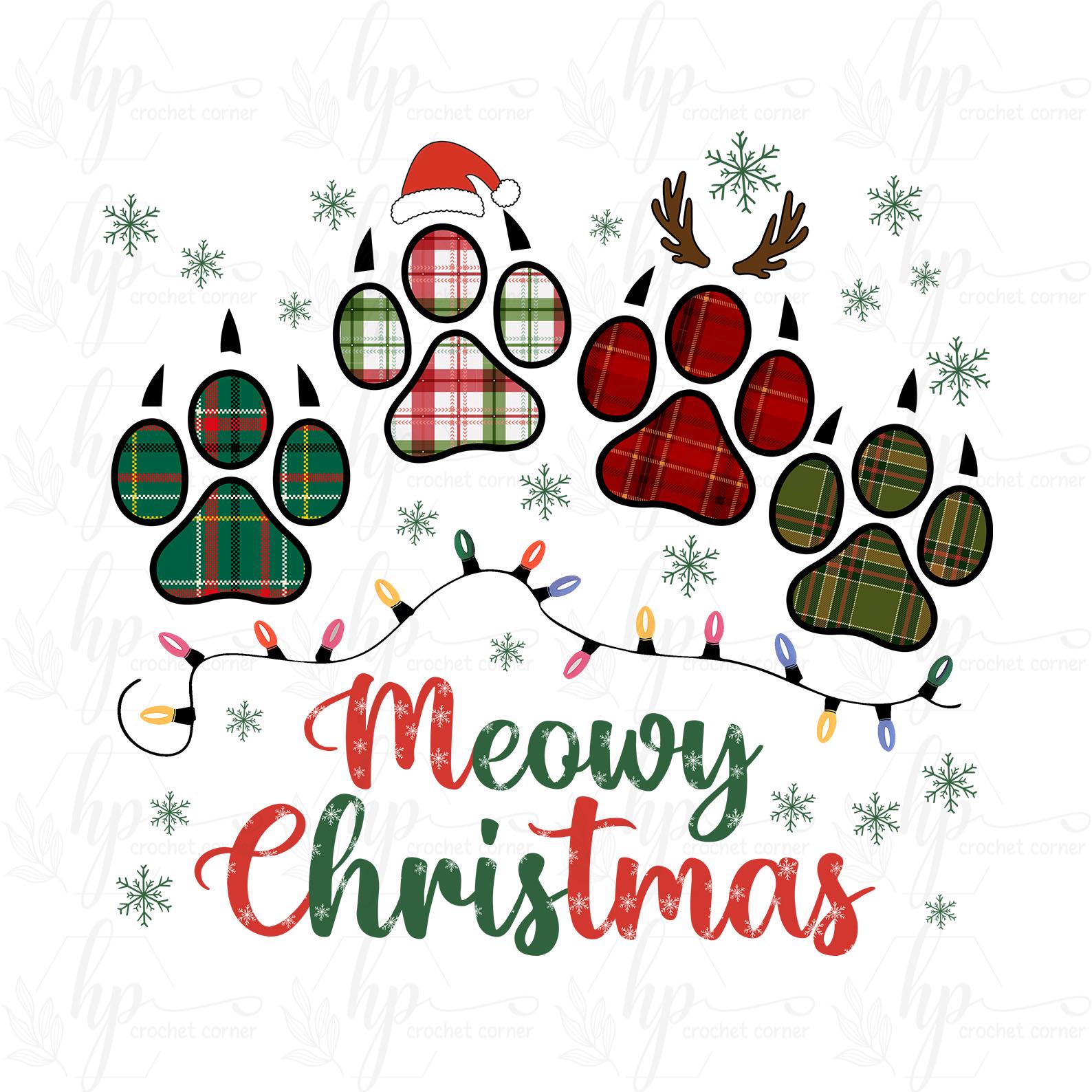 Meowy Christmas Png, Cat Christmas Png, Preppy Christmas Png, Cat Mom ...