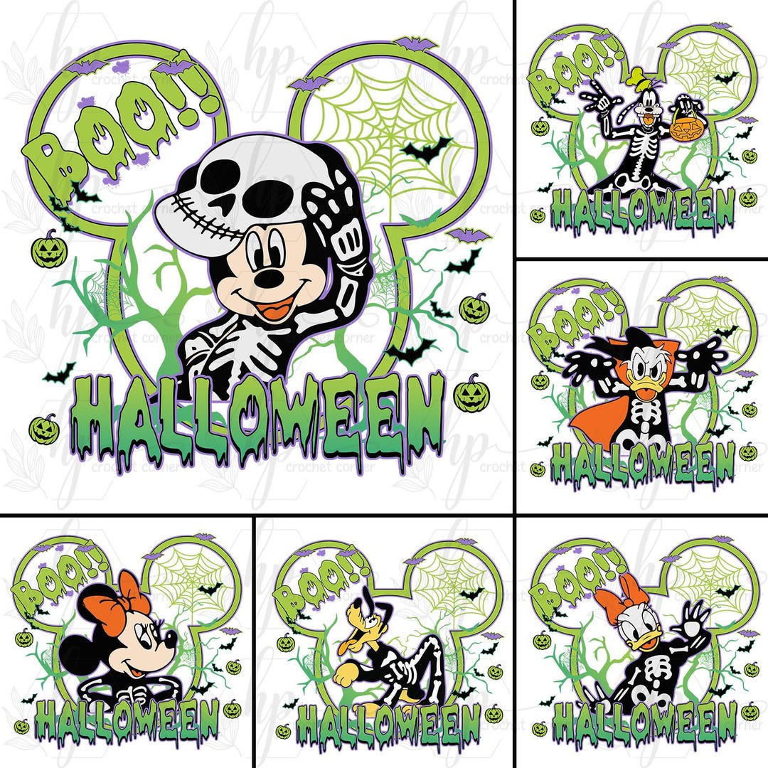 Halloween Mouse and Friends Bundle Png, Halloween Mouse Png, Horror ...