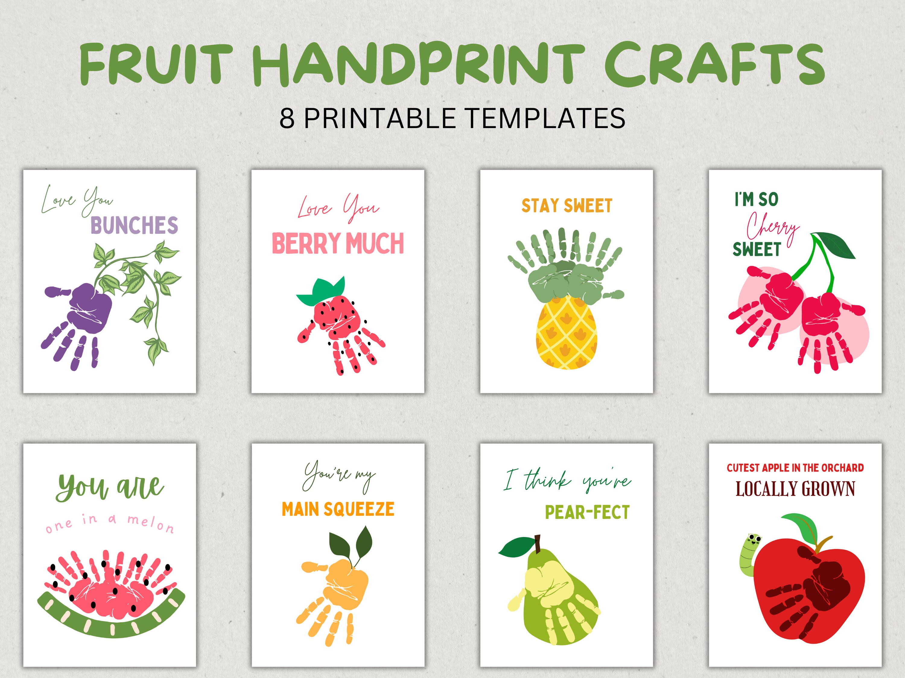 Handprint Fruit Printable Template Craft Pages for Children Kids Art ...