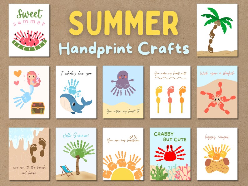 Summer Handprint Template Summer Crafts for Kids Summer Handprint Art ...