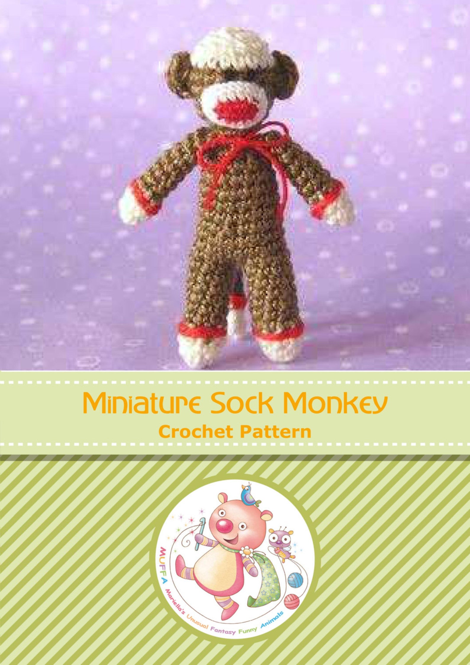 Miniature Sockmonkey - AMIGURUMI Crochet PATTERN - Etsy