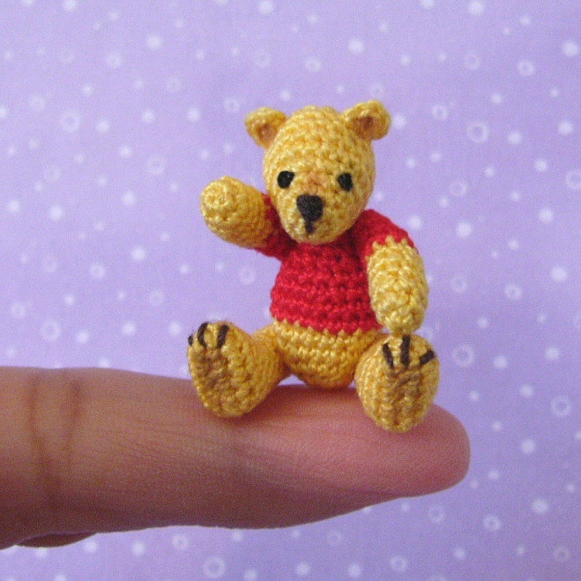 Miniature Pooh Bear AMIGURUMI Crochet PATTERN | Etsy