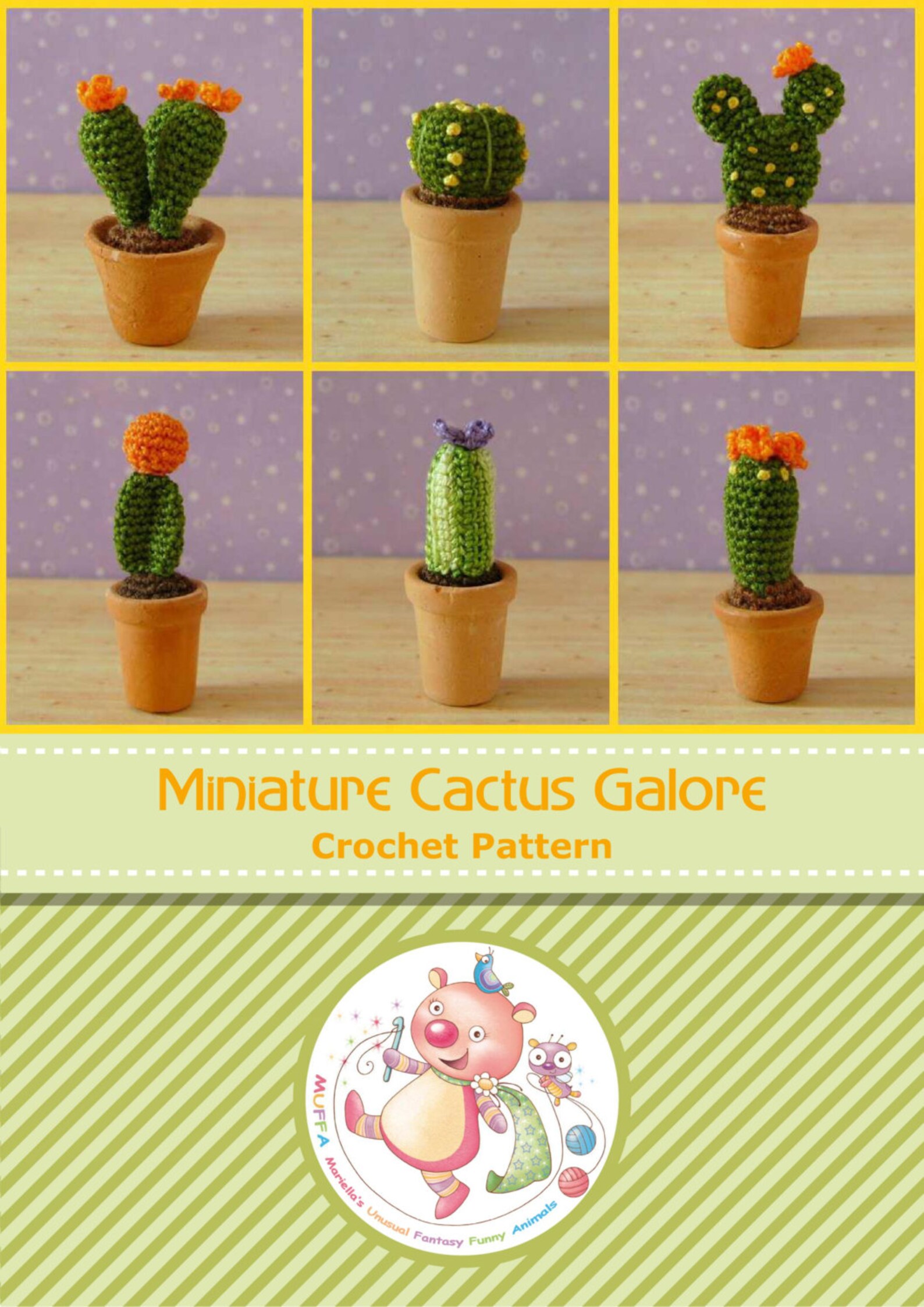 Miniature Cactus Plants - AMIGURUMI Crochet PATTERN - Etsy