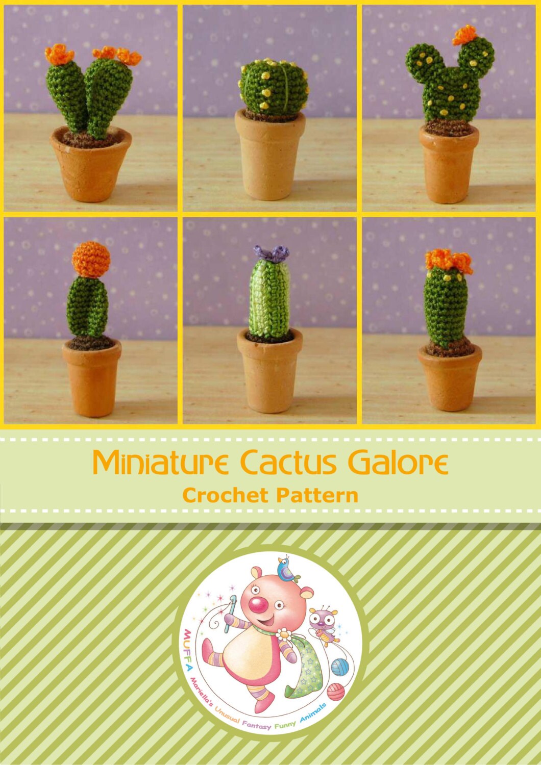 Miniature Cactus Plants - AMIGURUMI Crochet PATTERN - Etsy