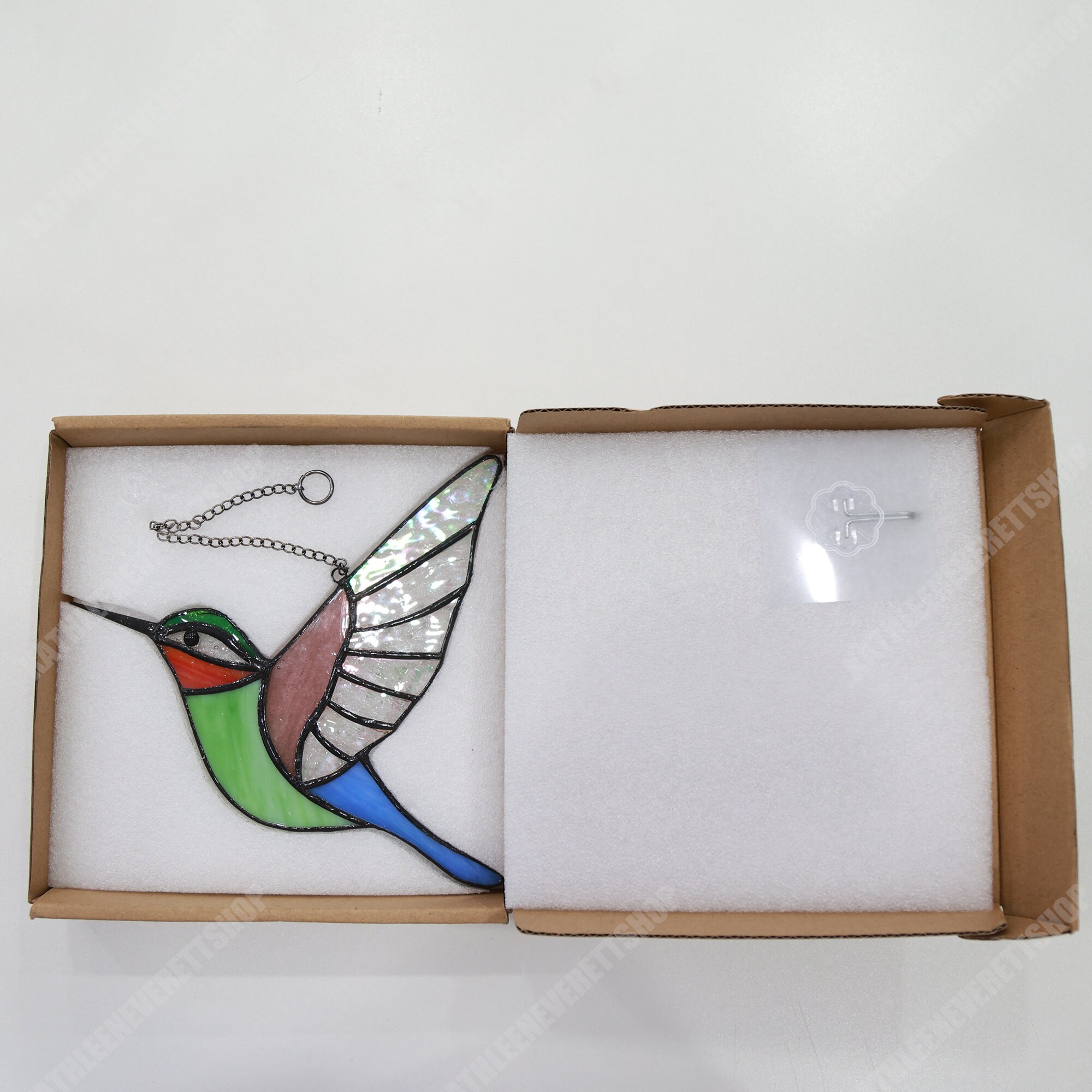 Hummingbird Stained Glass Window Hanging100% Handmade Window Decorgift ...