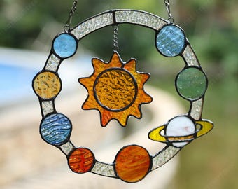 Solar System Stained Glass Suncatcher - Etsy