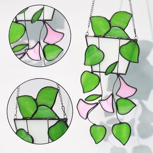 Handmade Stained Glass Plant Window Hanging, Home Decor - Etsy