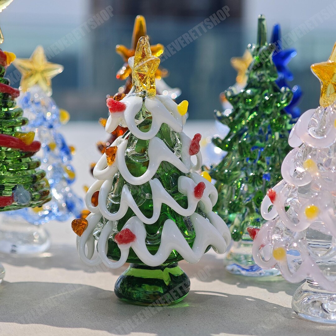 Handmade Glass Christmas Tree,christmas Sculpture Decor,glass Art ...
