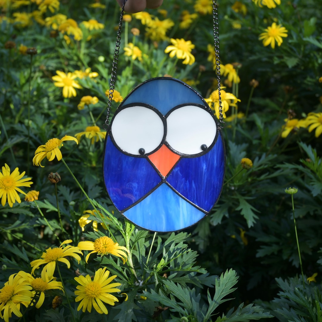 Stained Glass Suncatcher,100% Handmade Cute Glass Birds Suncatchers ...