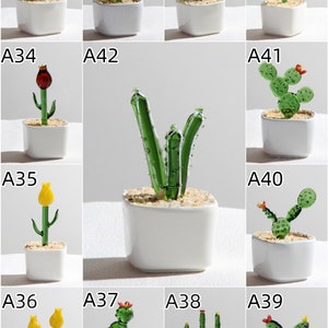 Glass Cactus, 100% Handmade Glass Potted Plants,glass Potted Plants ...