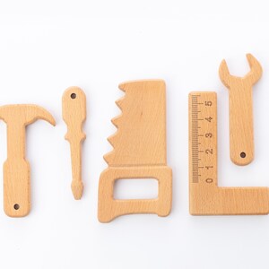 Wooden Toy Tool Kit, Personalized Handmade Tool Set, Toddler Pretend ...