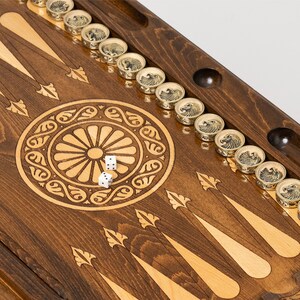 Handmade Wooden Backgammon Table: Eagle Bronze Details - Etsy