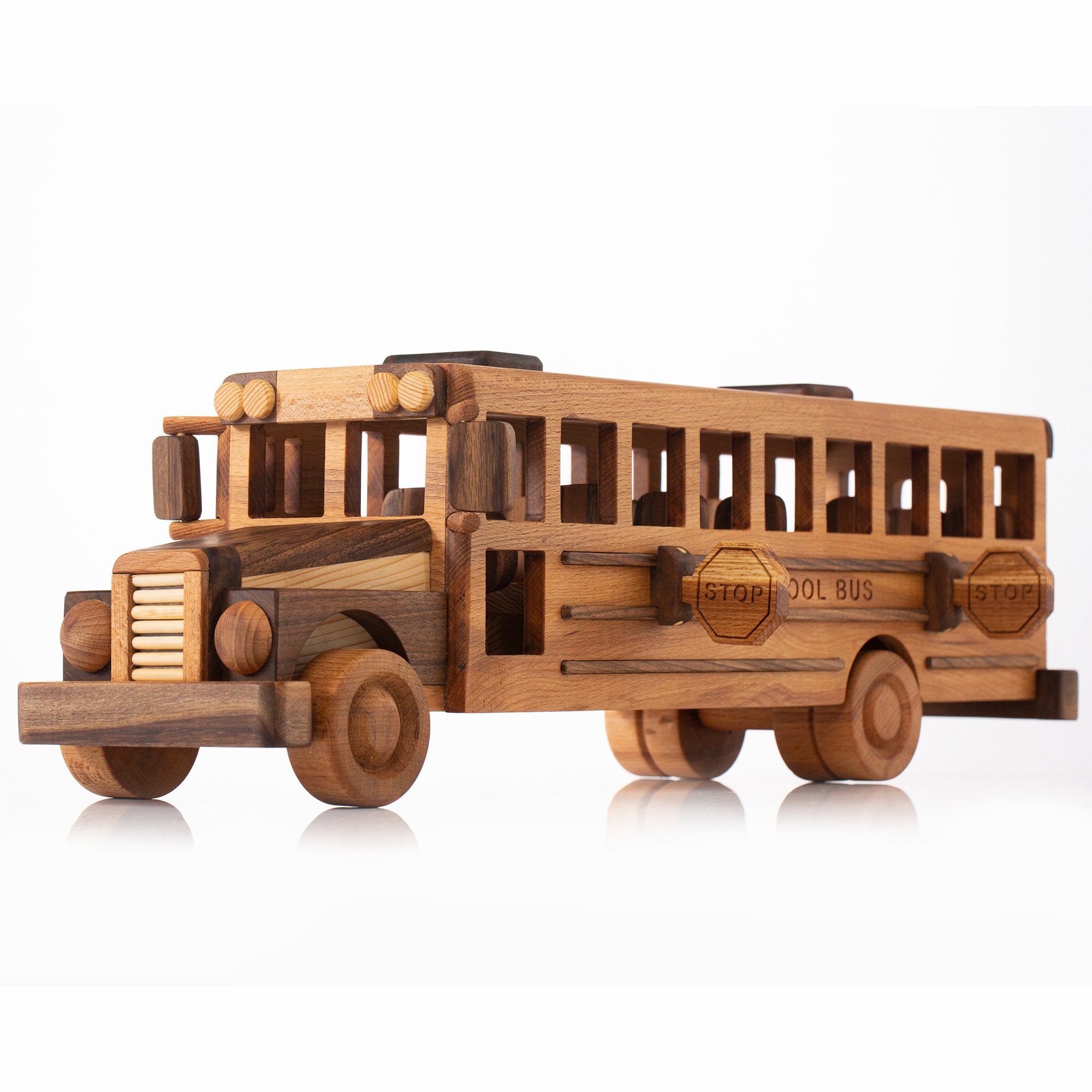 School Bus Wooden Toy, Handmade School Bus Toy, Wooden Handmade Toys ...