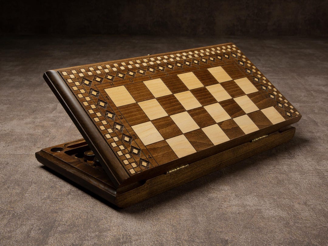Handmade Wooden Chess & Backgammon Set: Personalized Board Game - Etsy
