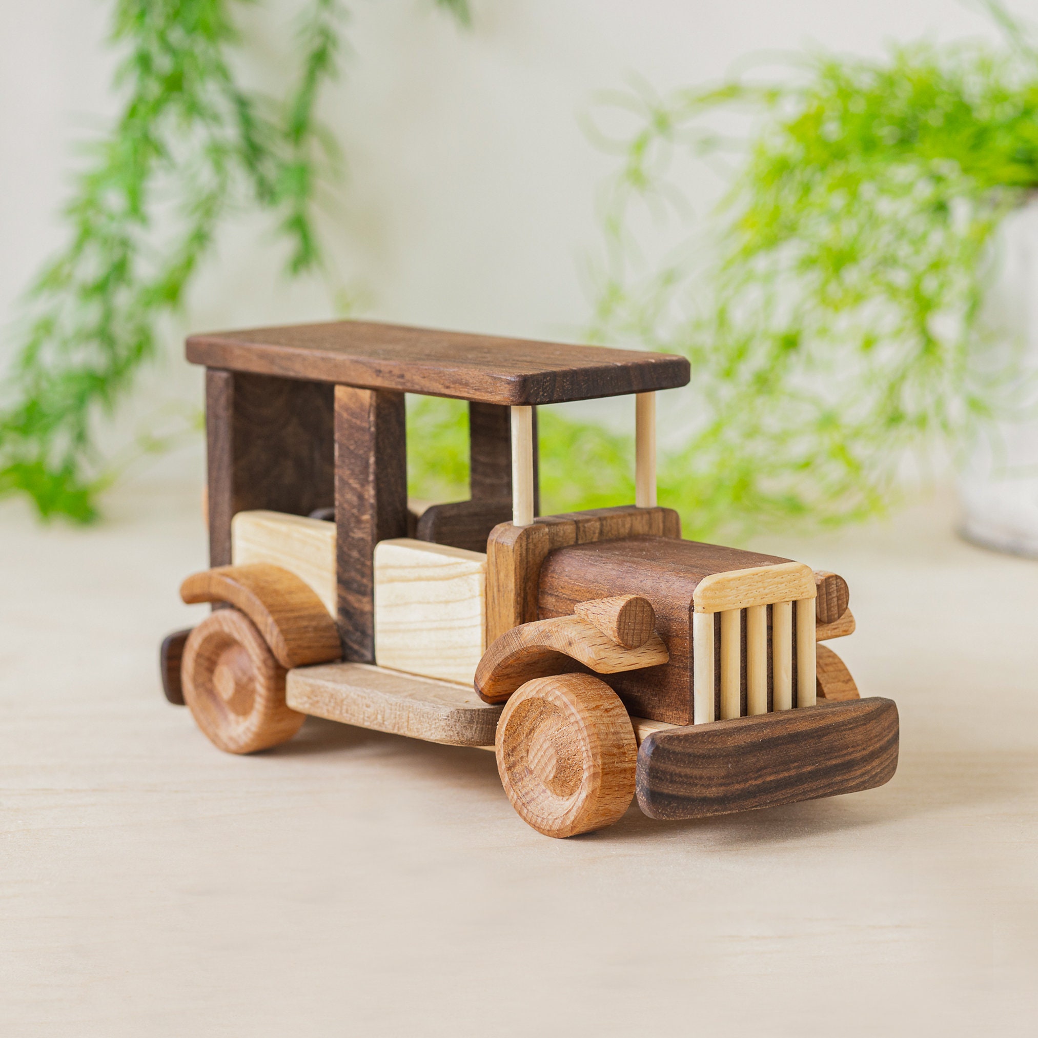 Wooden Toy Retro Push Car, Wooden Car Toys, First Birthday Gift for Boy ...