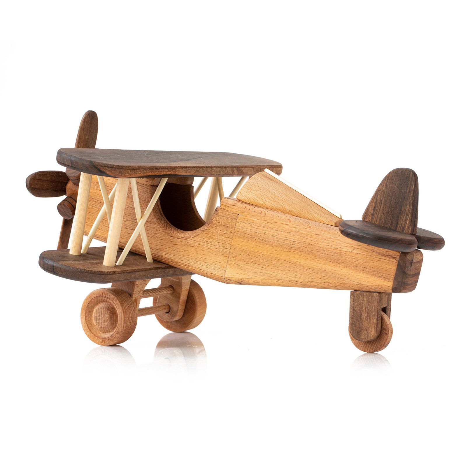 Large Airplane Wood Toy for Kids, Wooden Handmade Airplane ...