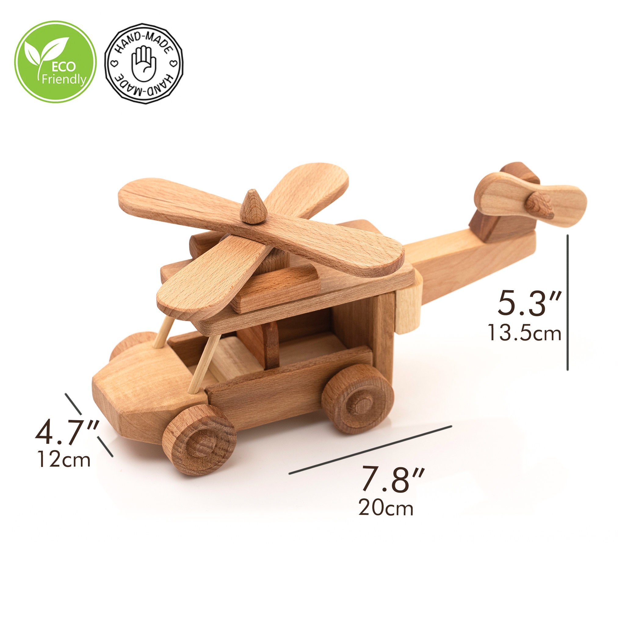 Handmade Wooden Helicopter Toy: Personalized Eco-friendly Gift - Etsy