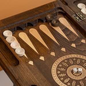 Wooden Backgammon Table Engraved Ornaments / Custom Engravings ...