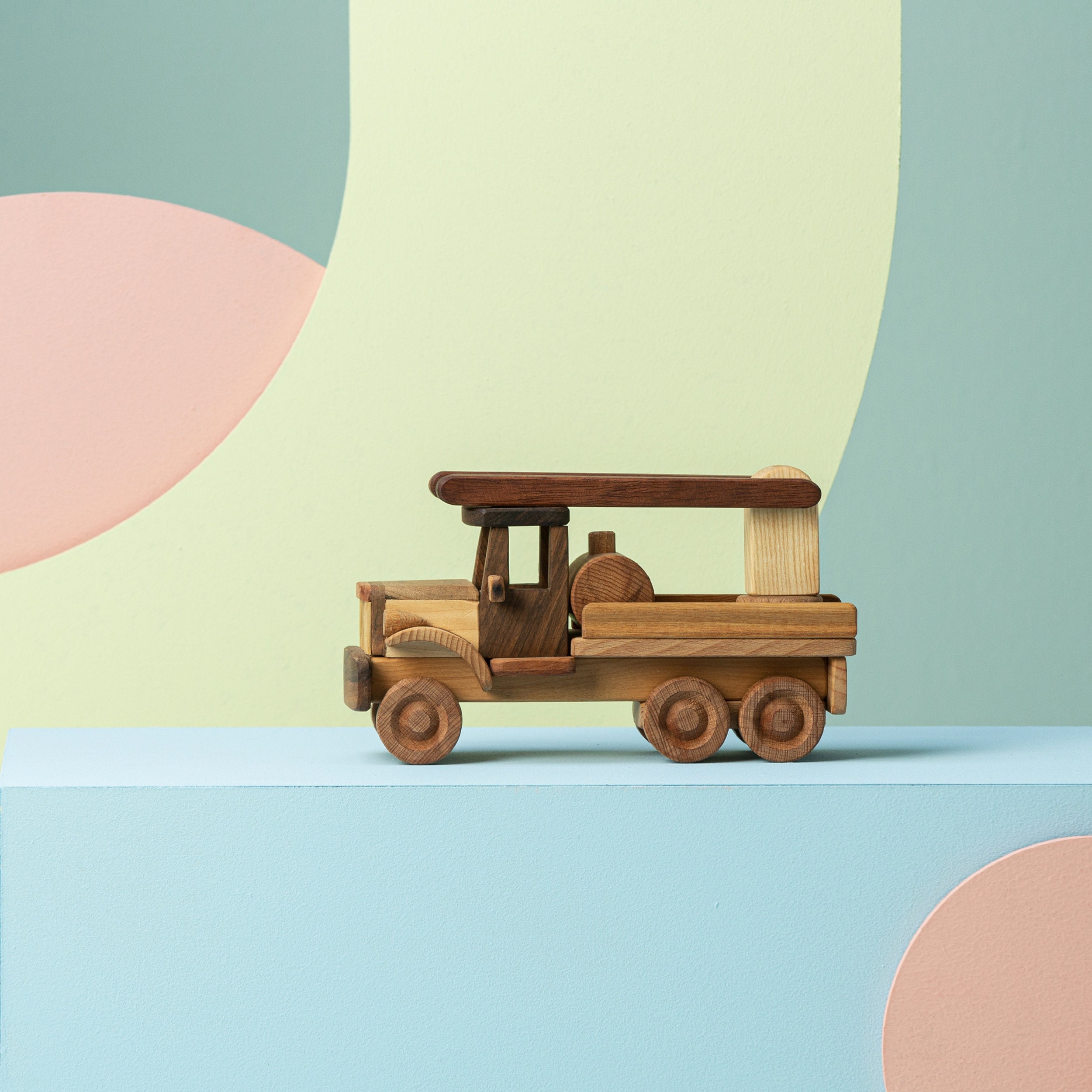 Wooden Fire Truck Toy, Handmade Toy Car, Gifts for Toddlers ...