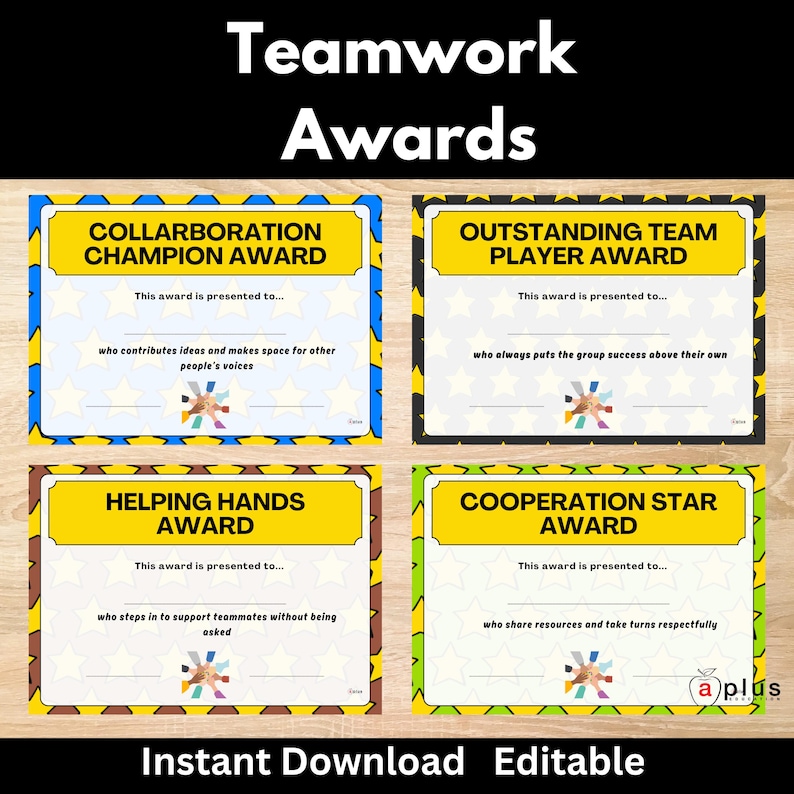 Editable Teamwork Award Certificates for Students | Collaboration ...